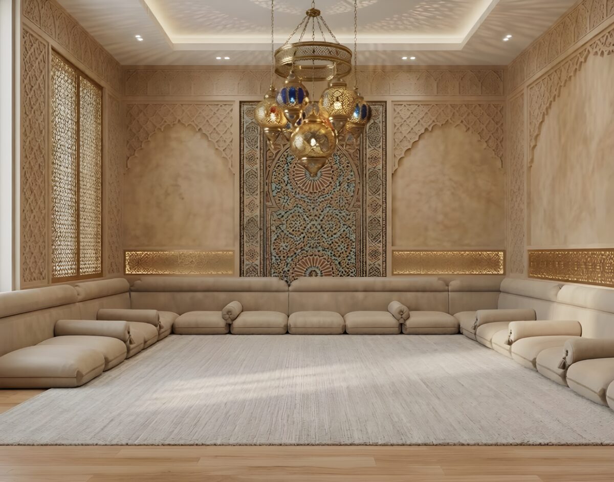 Al Yafi Classic Floor Majlis Sofa Set | Traditional Arabic Majlis